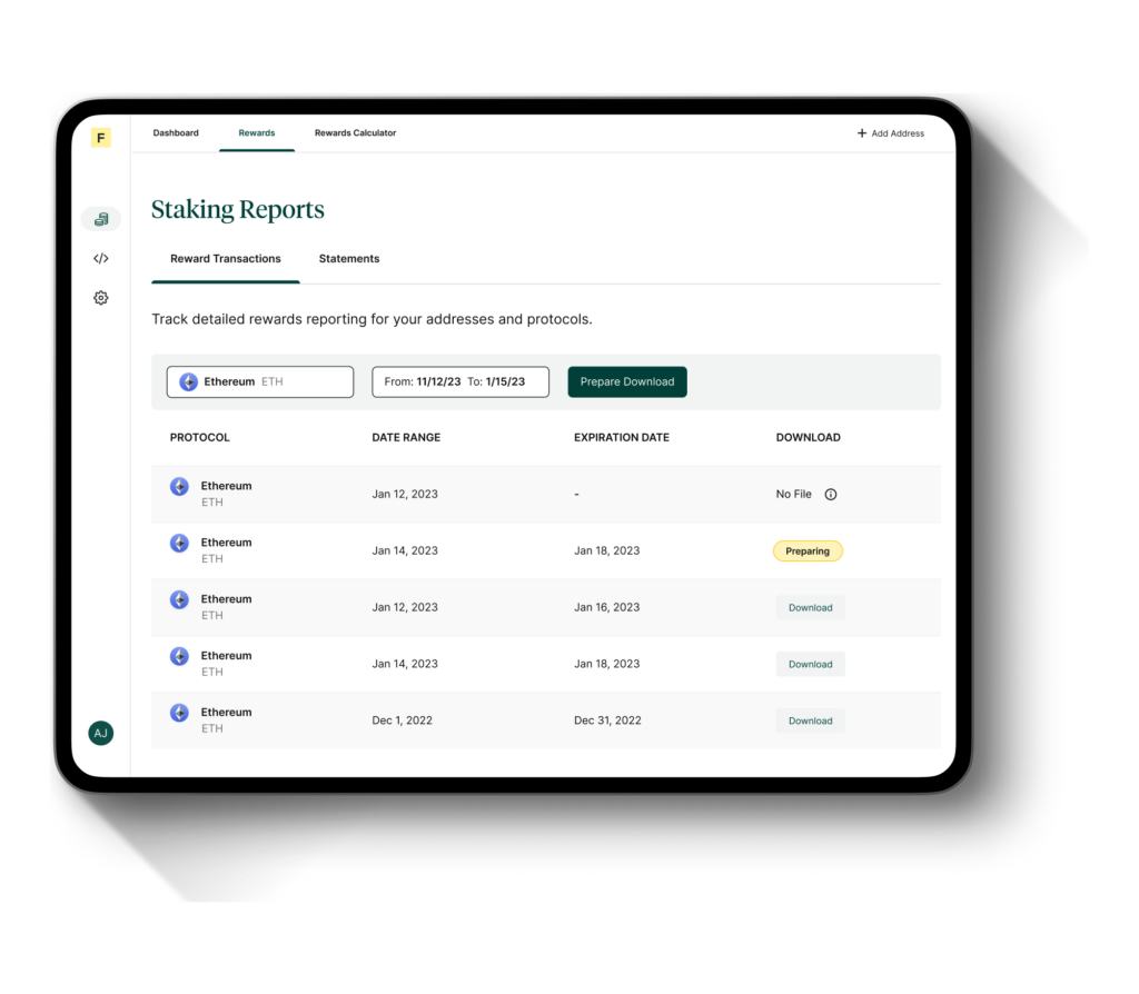 Staking app - Figment